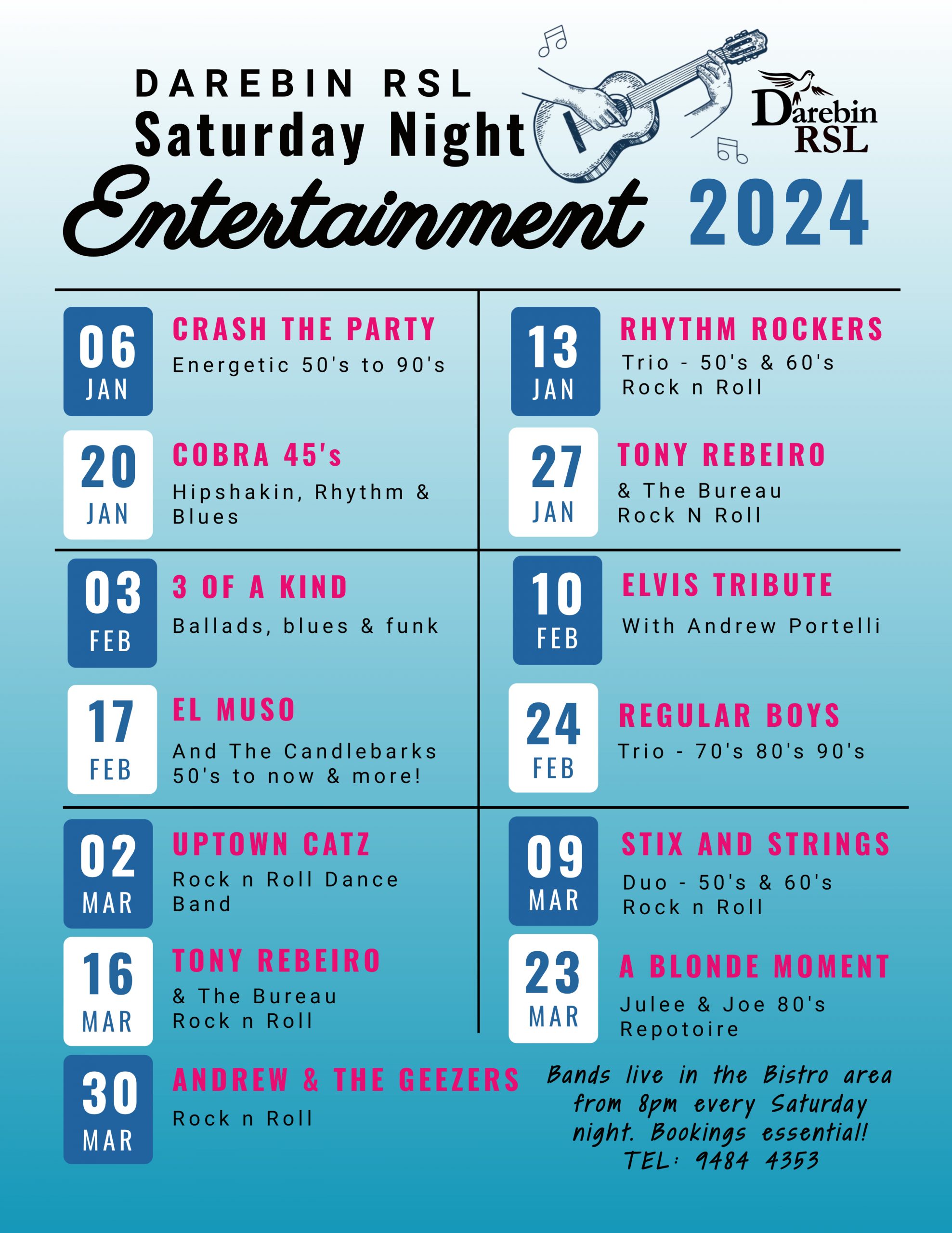 Saturday Night Bands | Darebin – Darebin RSL